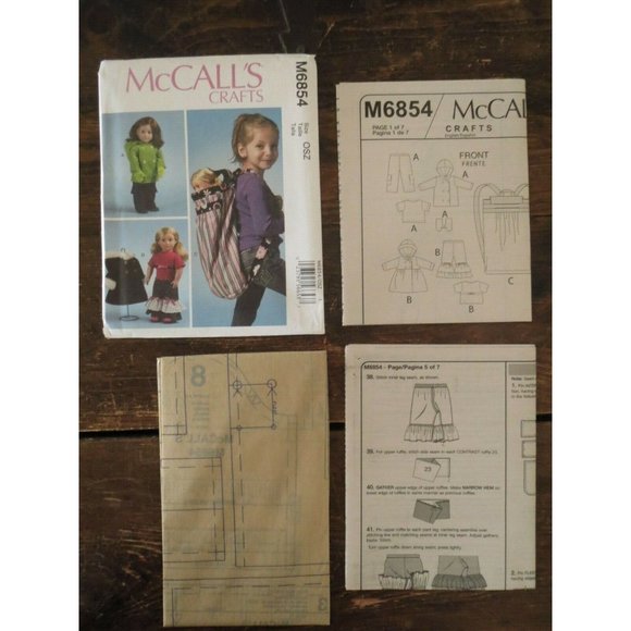 McCall's | Toys | New Mccalls Crafts Pattern M6854 8 American Doll ...